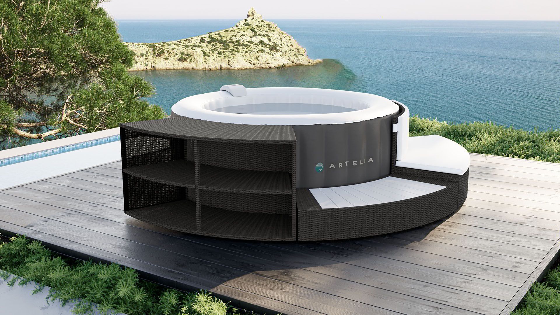 Whirlpool Mit Umrandung Set
